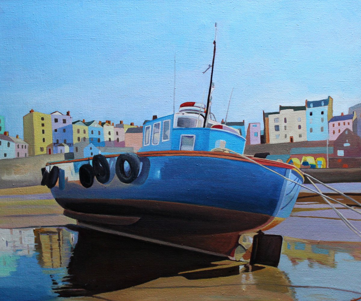 Between Tides, Tenby Oil painting by Emma Cownie | Artfinder