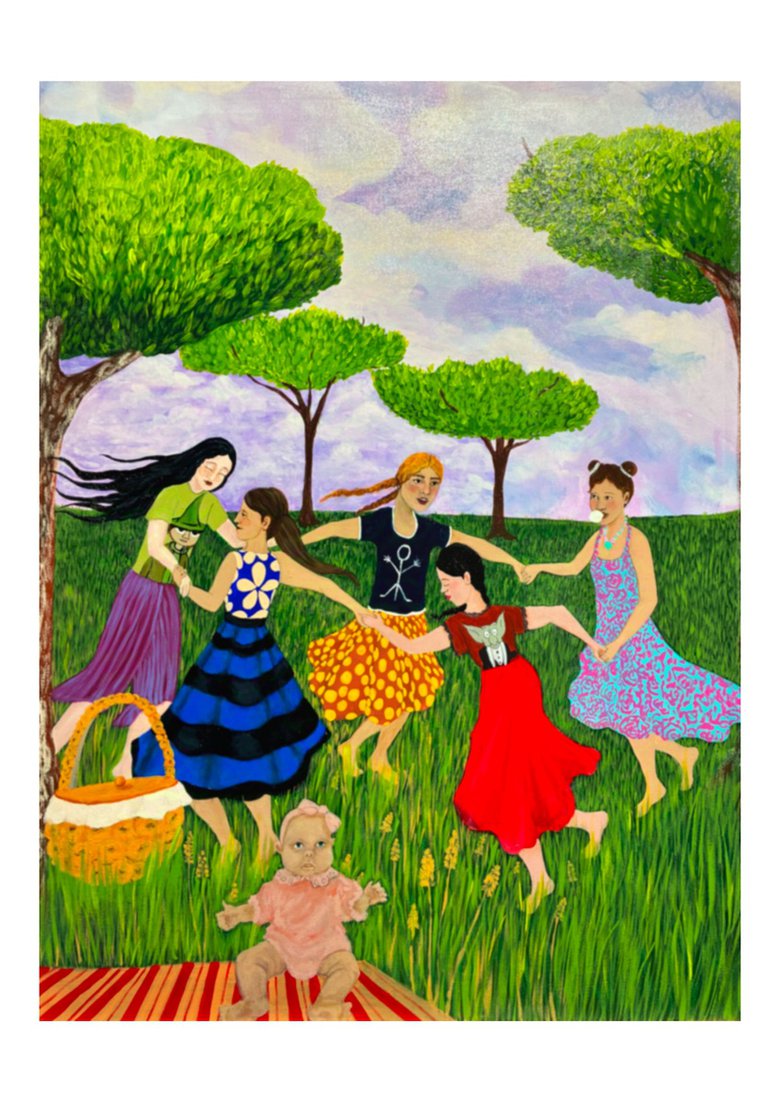 Ringe,Ringe,Raja 2025. Acrylic painting: Hanna Dujmović | Artfinder