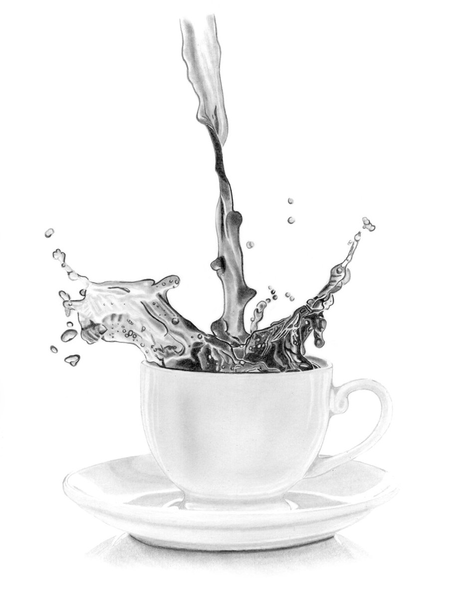 Coffee Splash #2 Pencil drawing: Paul Stowe | Artfinder