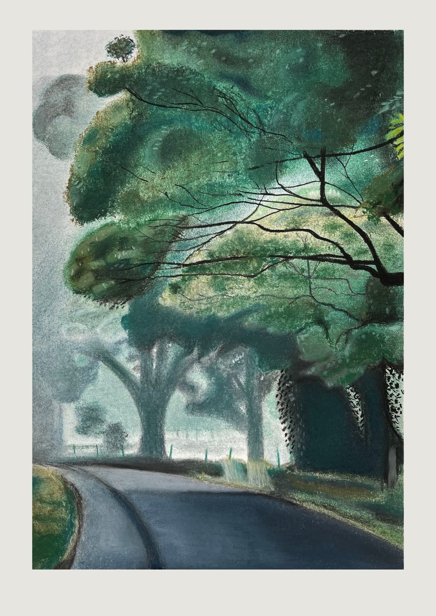 Mist on Cottage Lane Painting: Oli Mumby | Artfinder