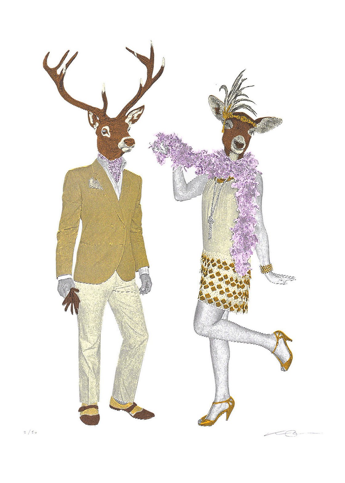 The Gatsby Stag & Doe Screenprint: Kerry Eggleton | Artfinder