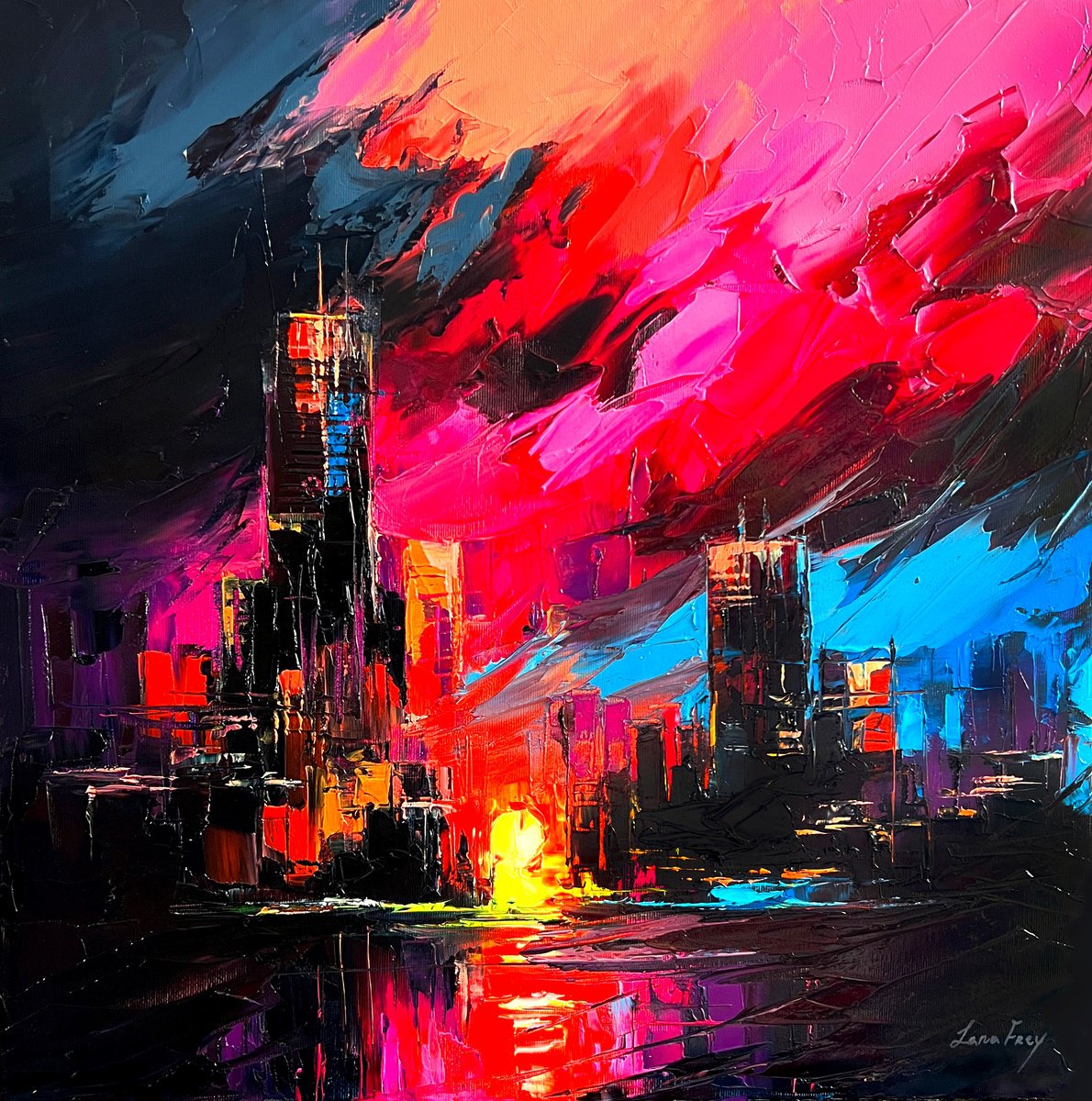 Sapphire wind Oil painting by Lana Frey | Artfinder