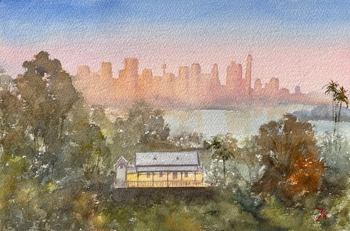 Waverton morning Watercolour by Shelly Du | Artfinder