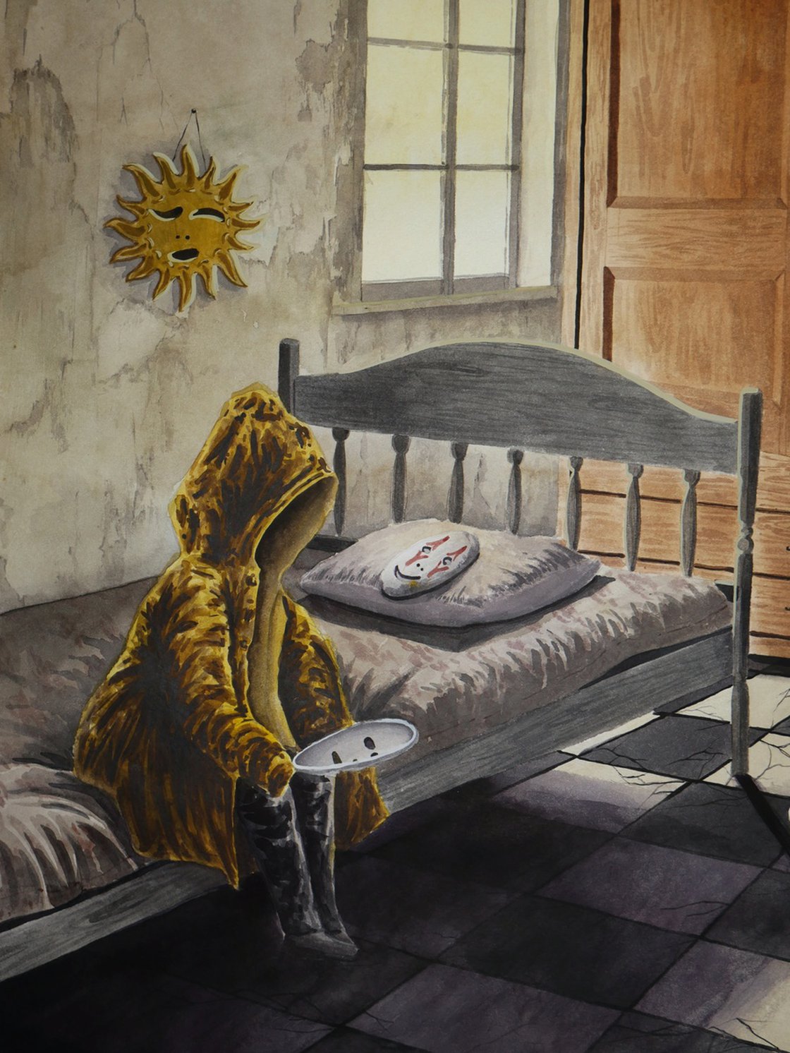 Another day, another mask Watercolour: Eugene Gorbachenko | Artfinder