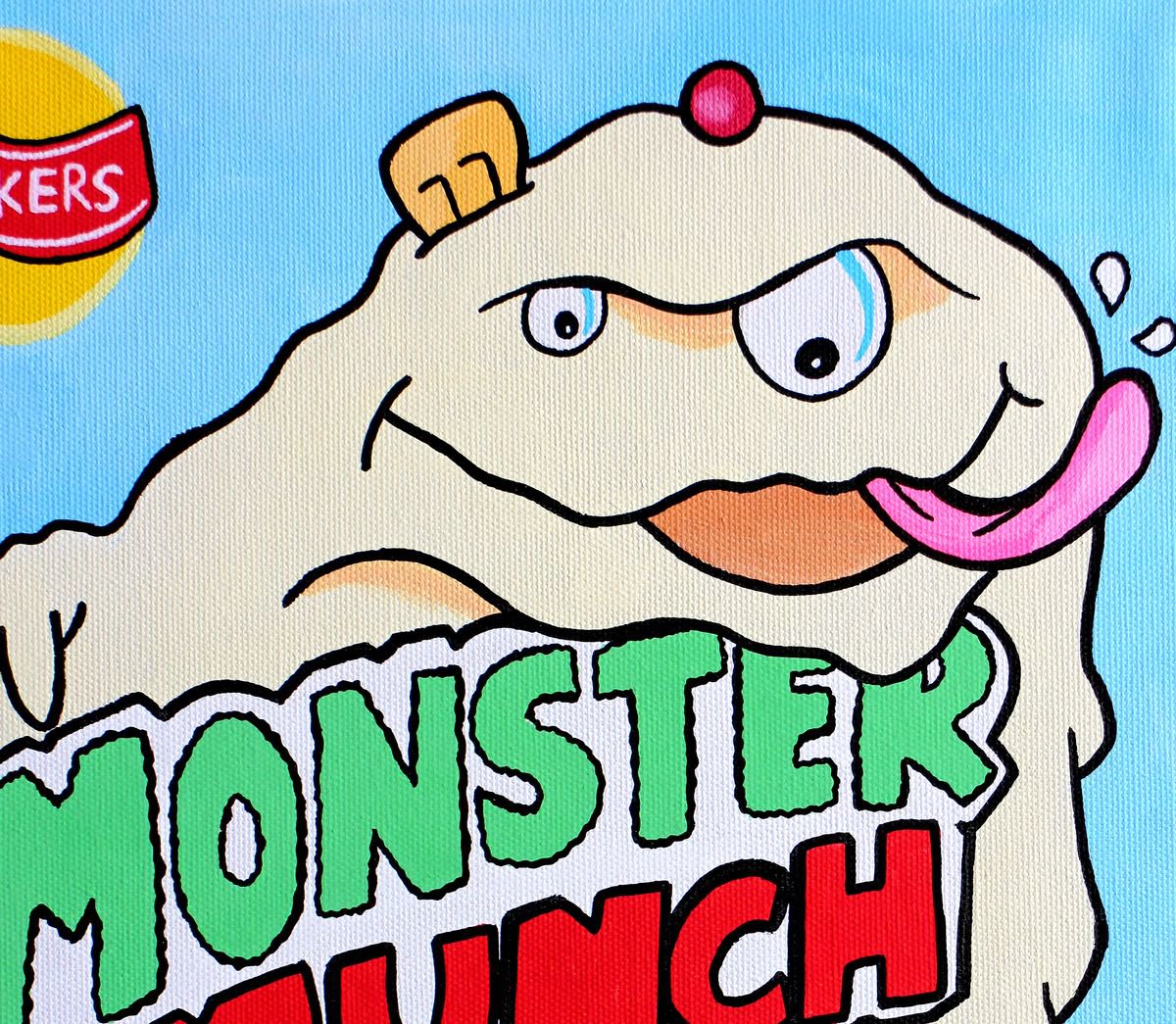 Vanilla Ice Cream Monster Munch - Pop Art Painting on Canvas Acrylic ...