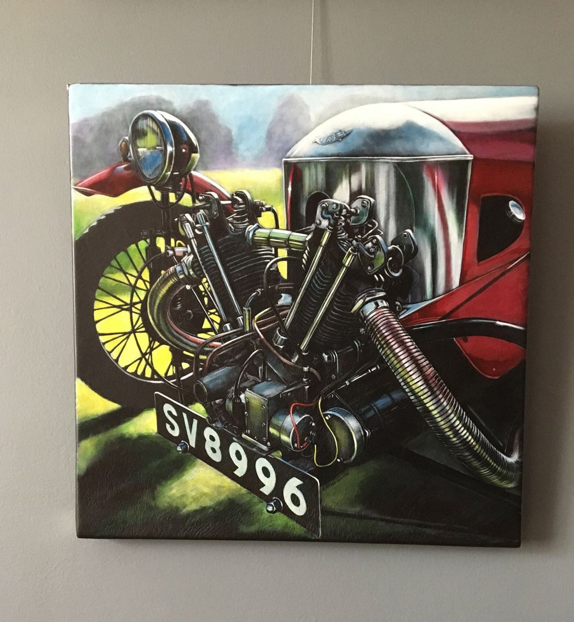 Morgan Brough vintage car Acrylic painting: Karl Hamilton-Cox | Artfinder