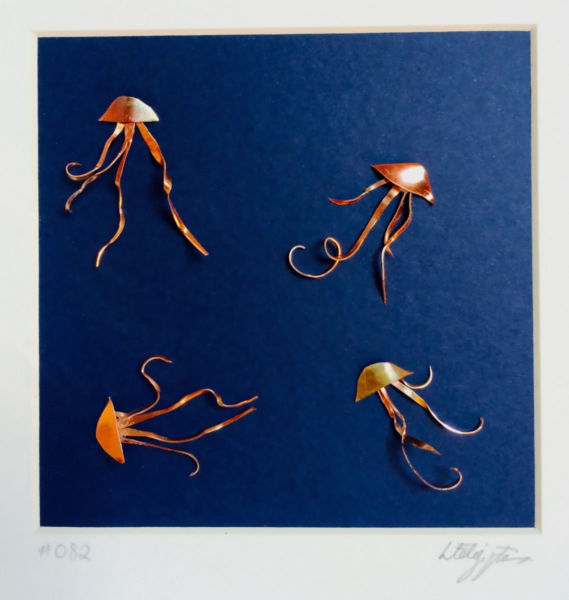 Mini Copper Jellyfish Collage by Lisa Edgington | Artfinder