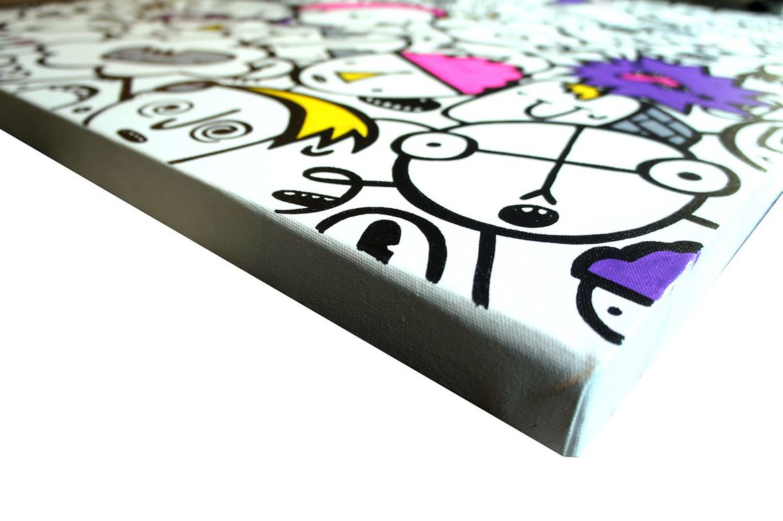 Tangled Crowd Painting: Kev Munday | Artfinder