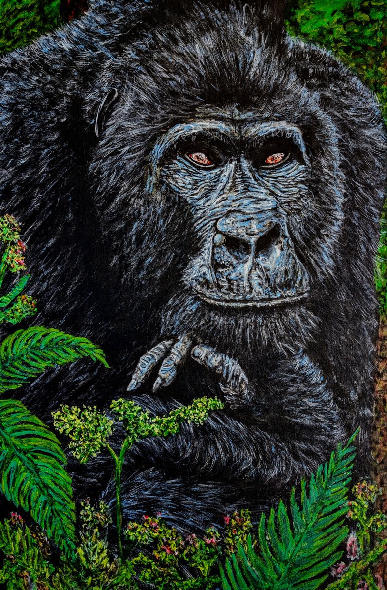 Gorilla In Thought Acrylic painting: Robbie Potter | Artfinder