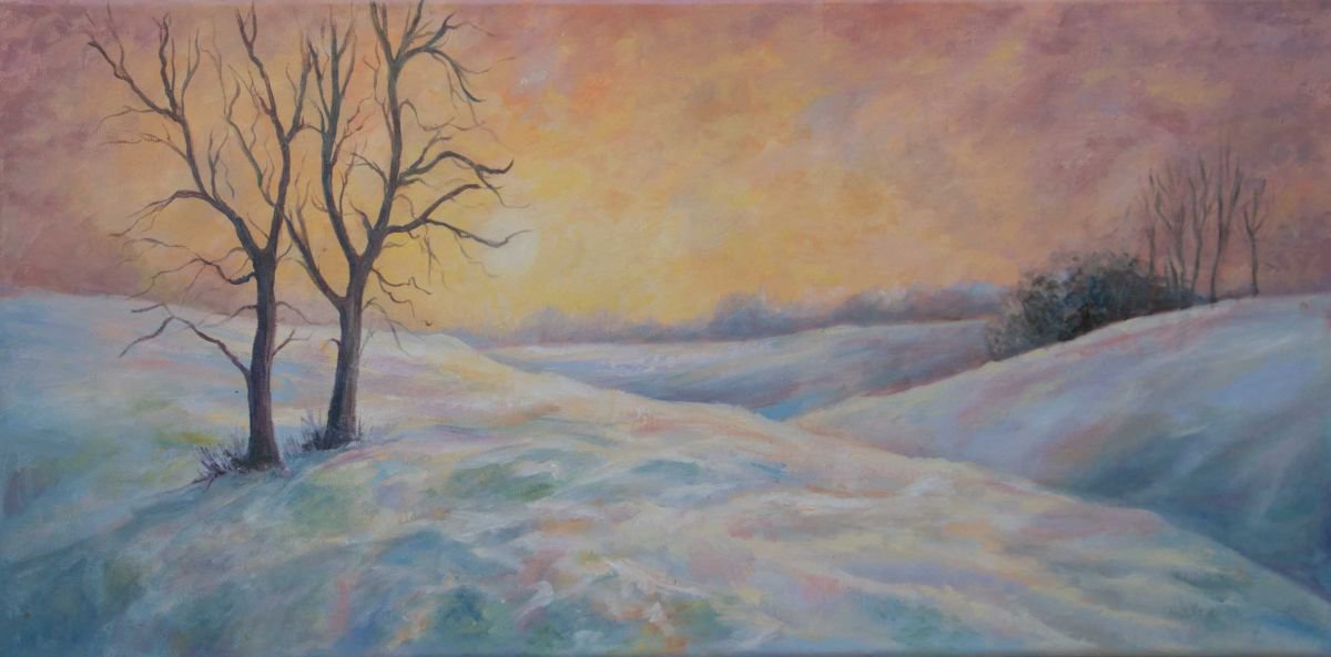 A crisp evening walk Oil painting: Ruth Aslett | Artfinder
