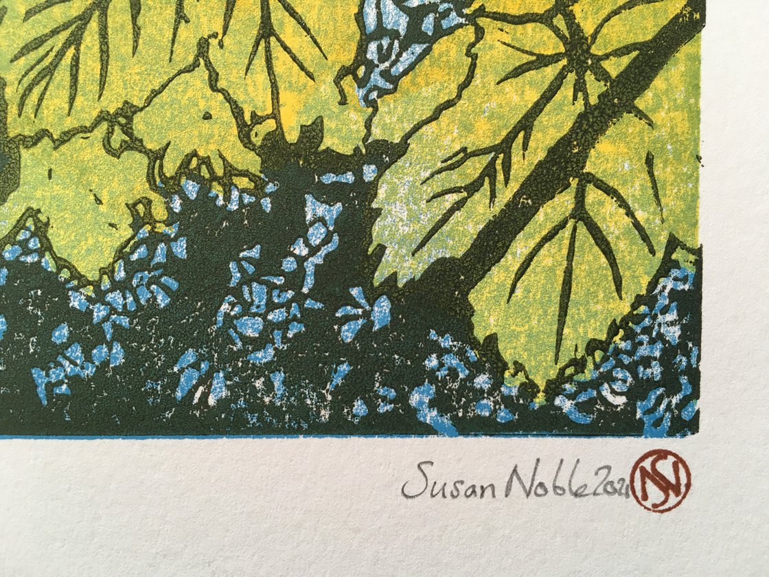 Forest Bathing, version 1 Linocut: Susan Noble | Artfinder