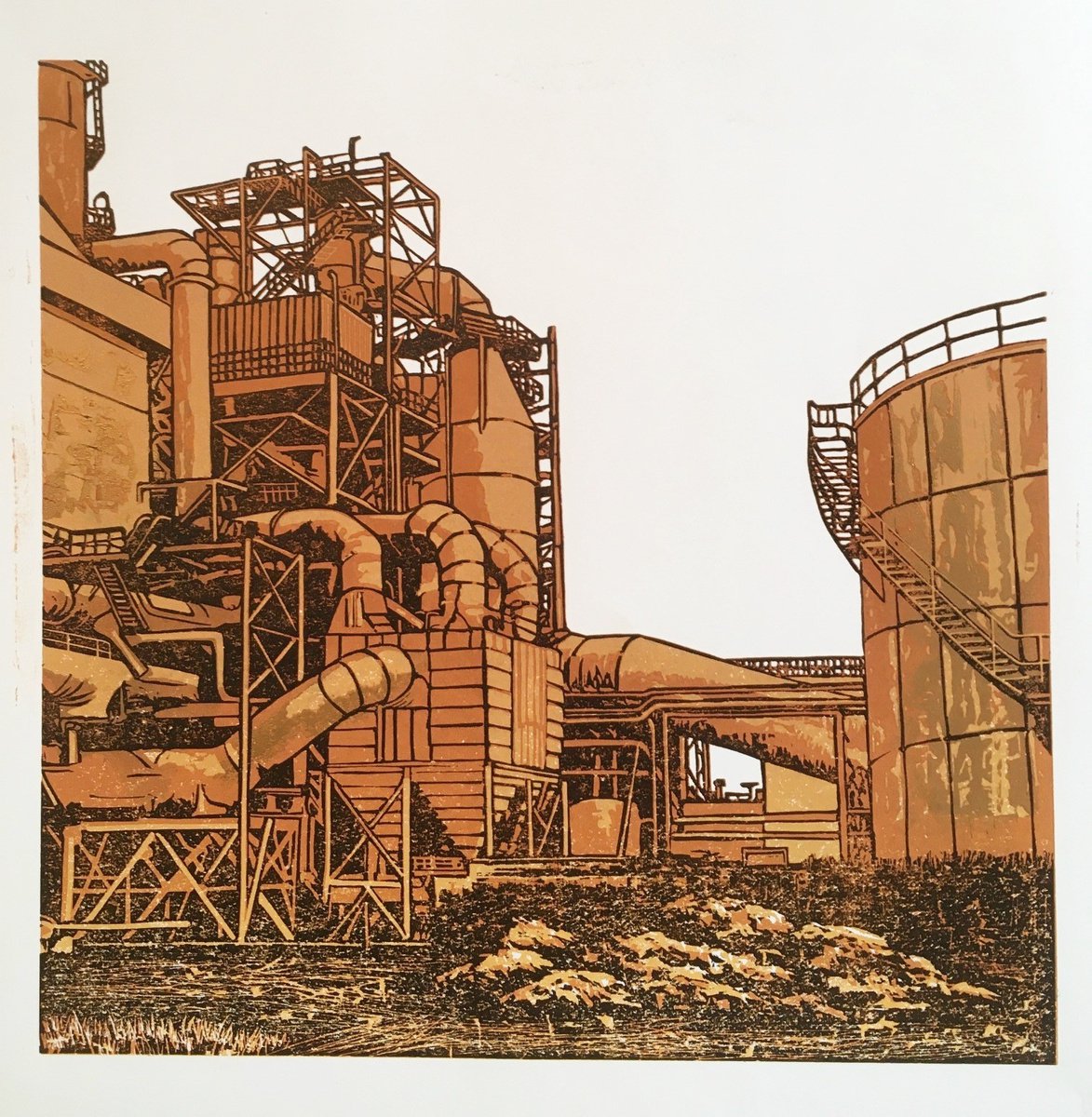 Last Blast (version 2) Linocut: Susan Noble | Artfinder