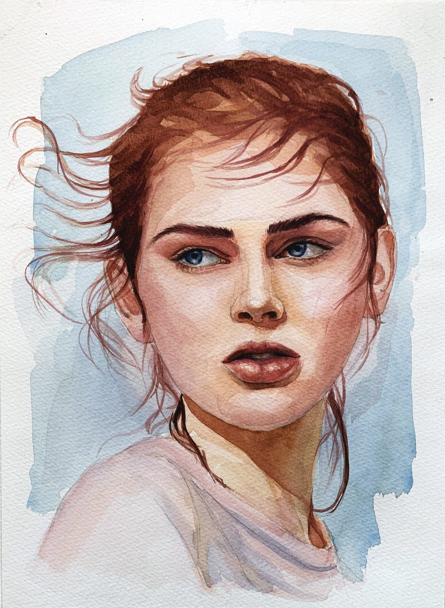 Portrait of model Watercolour by Tetiana Koda | Artfinder