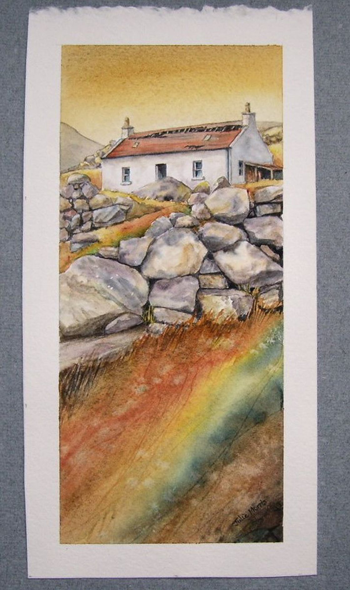 Highland Croft Watercolour by JULIE MORRIS | Artfinder