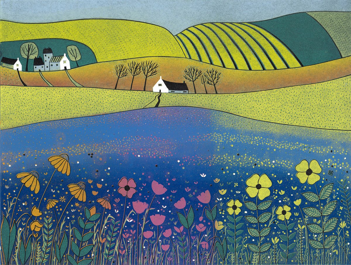 'Sea of Tranquility' Linocut: Layla Khani (aka Laylart) | Artfinder