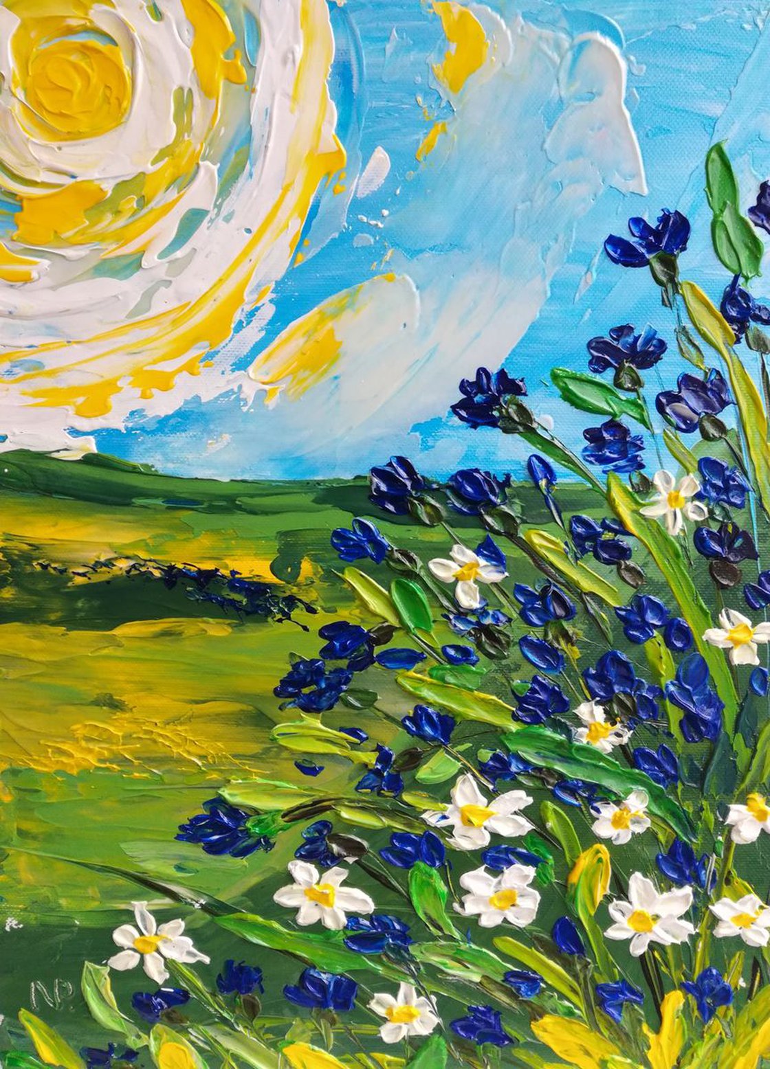 Spring meadow Acrylic painting: Nataliia Plakhotnyk | Artfinder