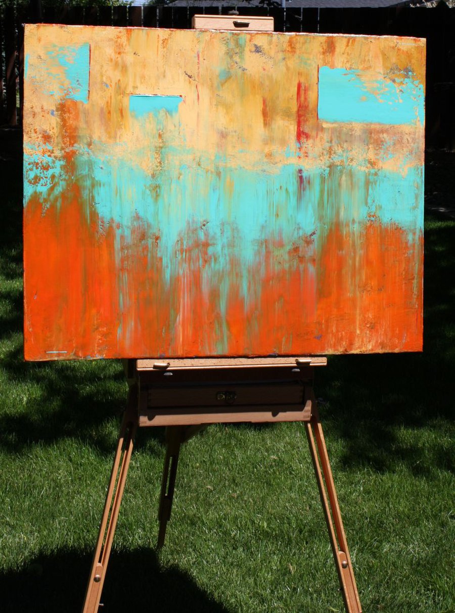 Abstract Rustic Acrylic painting: Robert Lynn | Artfinder