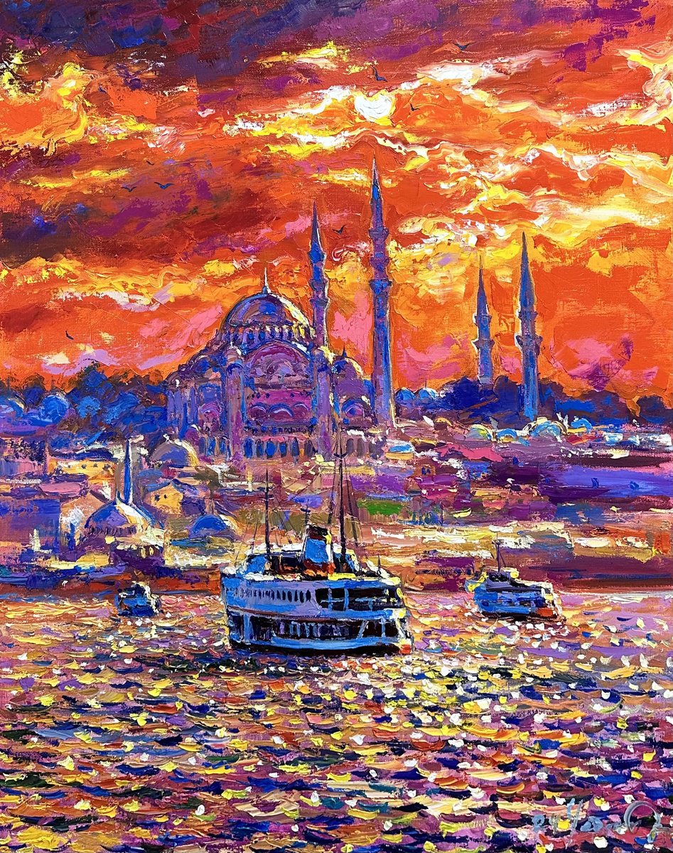 "The Suleymaniye Mosque. Istanbul" Turkey. Oil painting: Andrii ...