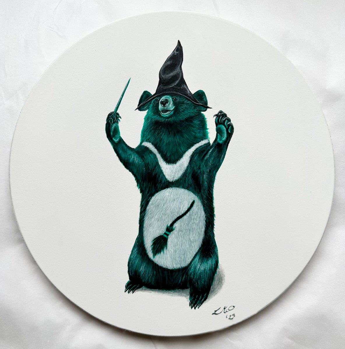 Elphabear (Witch Bear) Acrylic painting by Louise McNaught | Artfinder