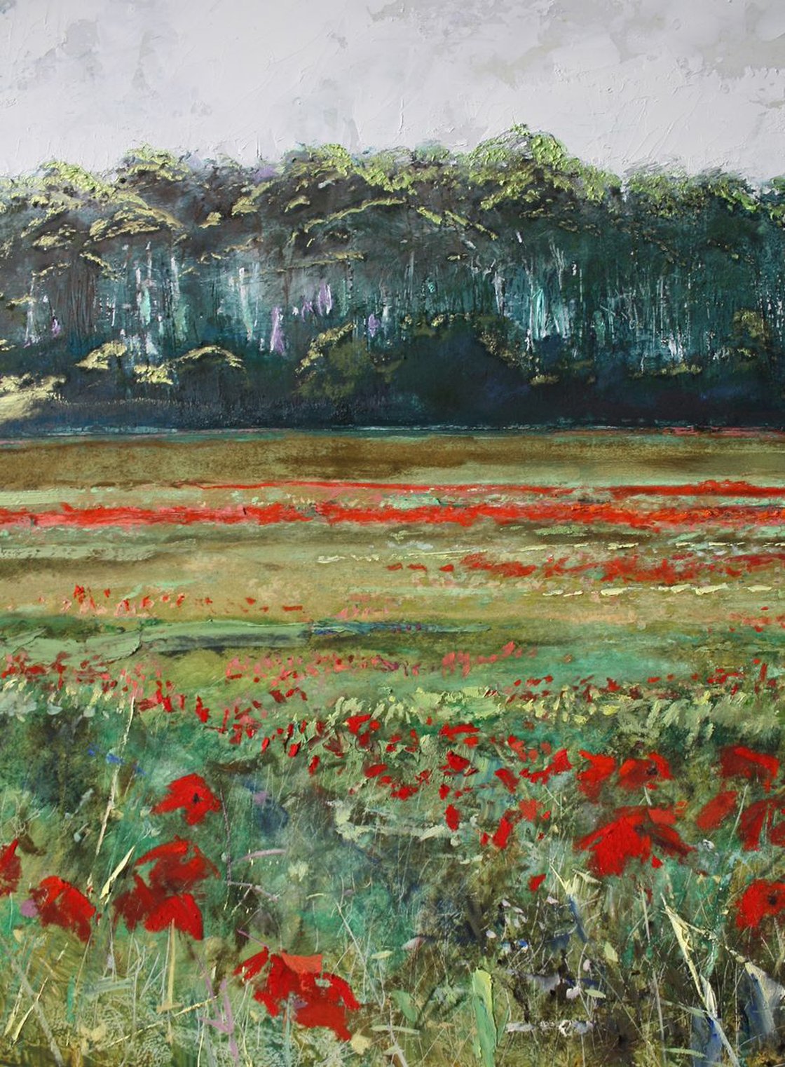 'For Our Tomorrows' Poppy Field Landscape Oil Painting. Oil painting ...
