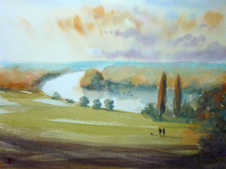 The Thames from Richmond Hill Watercolour by Henry Jones | Artfinder