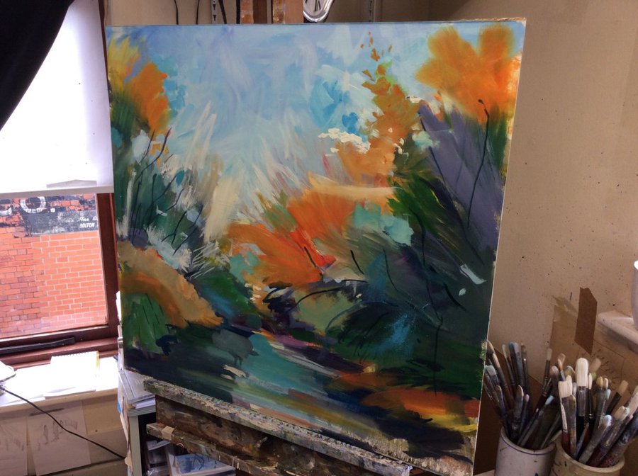 Autumn Abstract Oil painting by David Pott | Artfinder