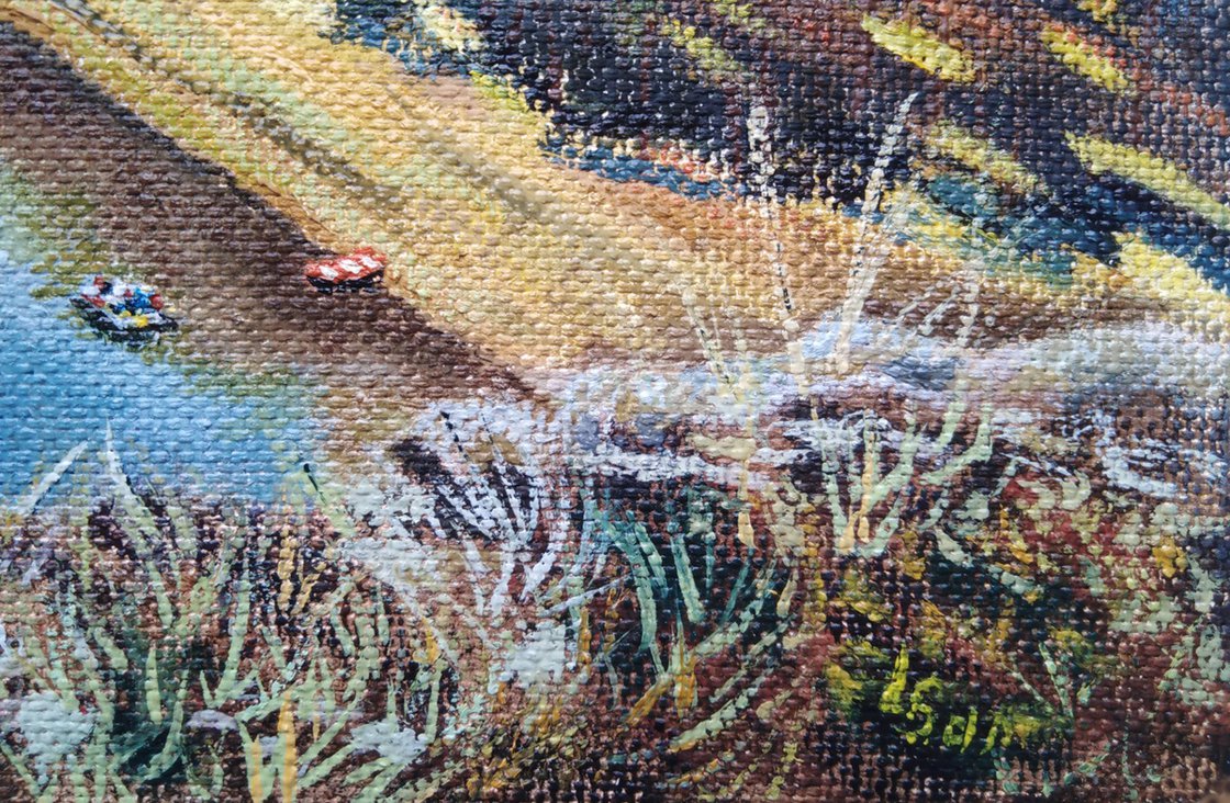 Rafting on a mountain river Oil painting by Liubov Samoilova | Artfinder