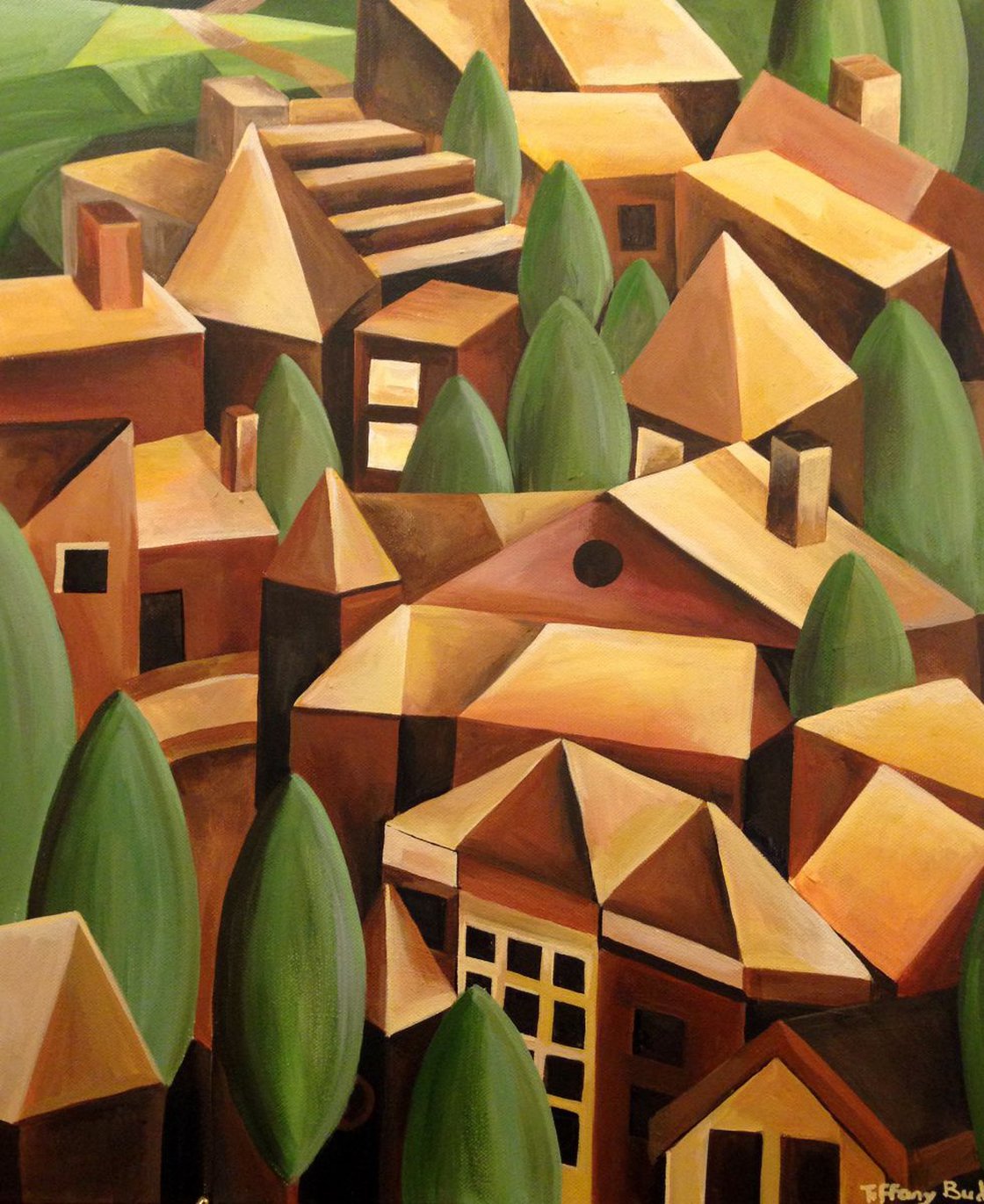 The Cubist Village Acrylic painting by Tiffany Budd | Artfinder