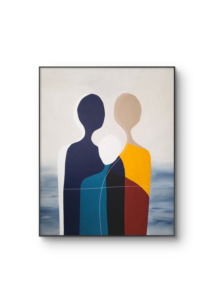 Original Acrylic Painting - Connected 1 by Veronika Obushikhina