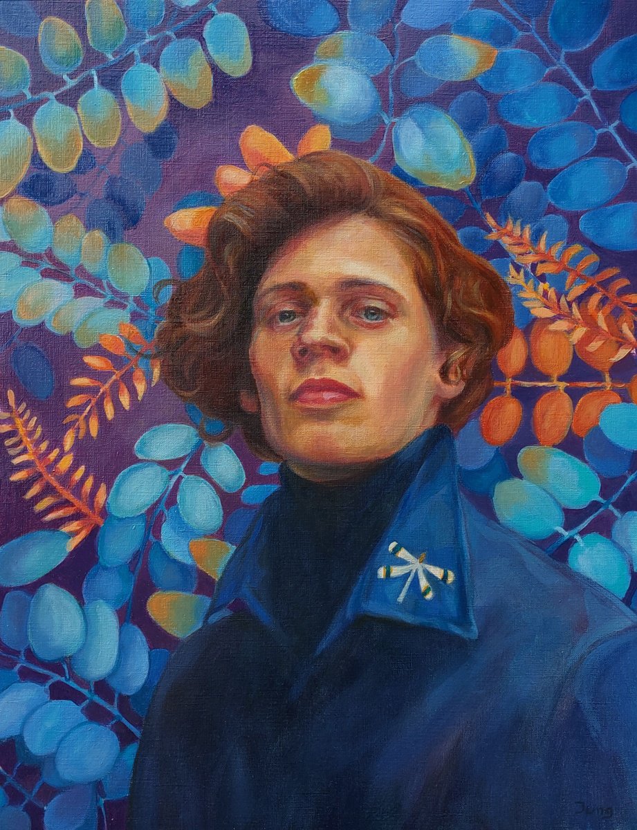 Original Oil Painting - Mr. Dragonfly by Dunja Jung