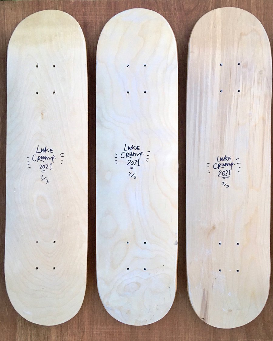 Custom Painted Skateboard Decks (Triptych) Mixed-media sculpture by ...