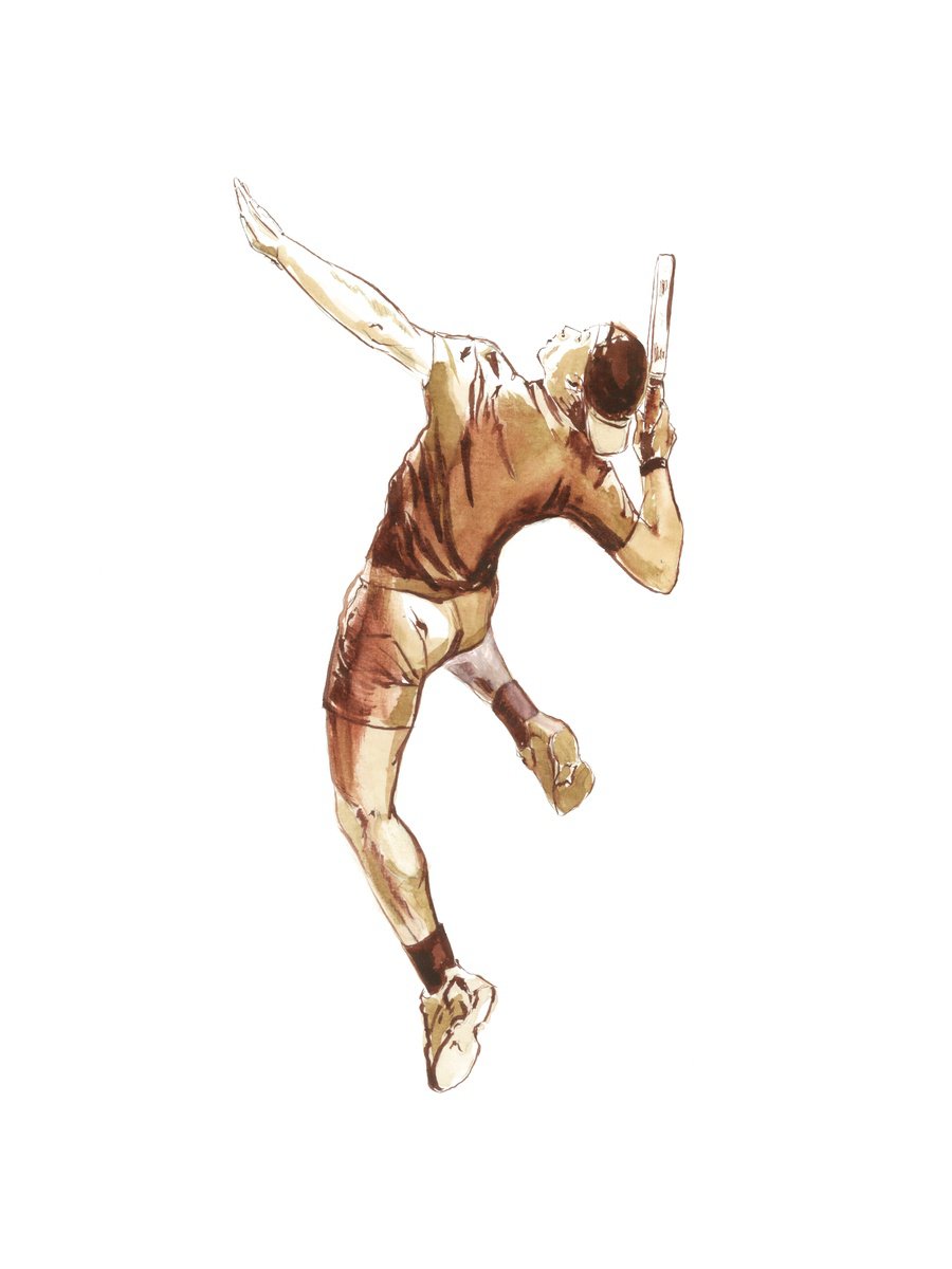Padel Playerjumping 2 drawing Ink drawing: Anastassia Markovskaya | Artfinder