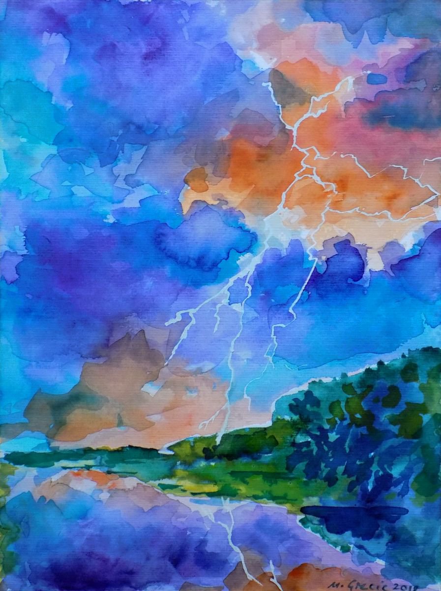 Perfect storm Watercolour: Maja Grecic | Artfinder