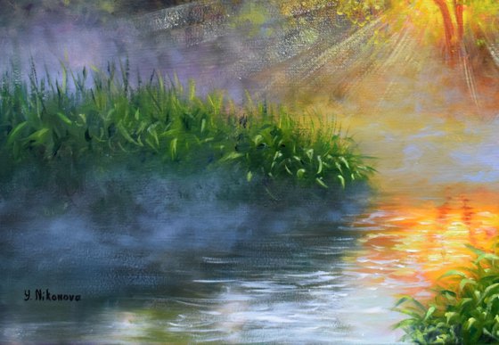 Floating Fog Oil painting by Yulia Nikonova | Artfinder