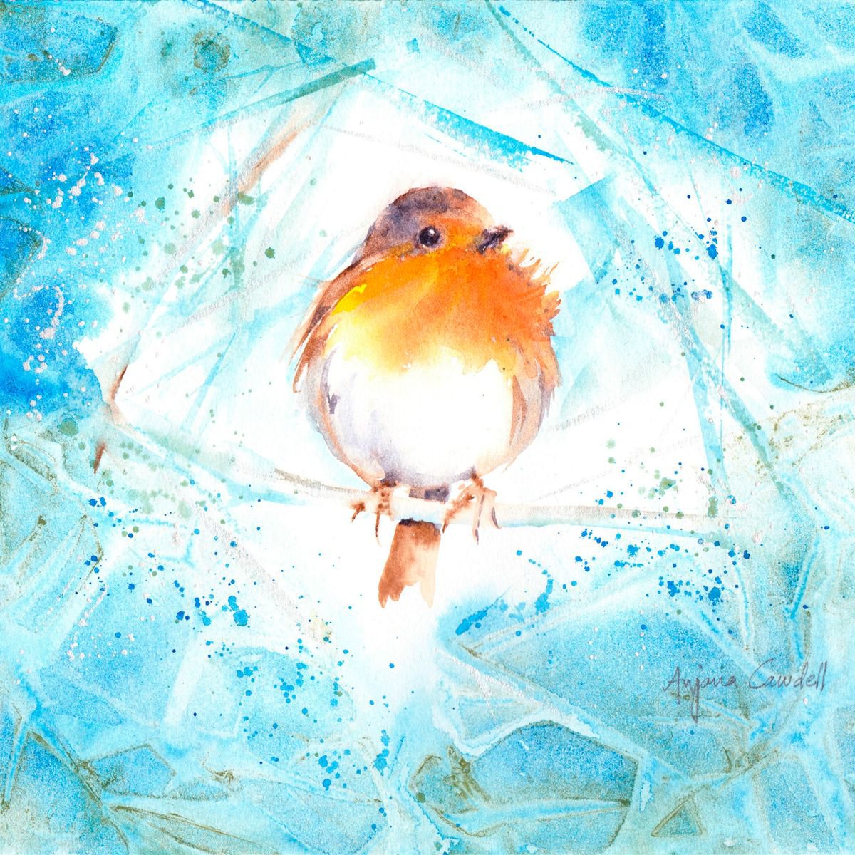 Robin painting, Robin watercolour, Robin watercolor painting, Bird wall ...