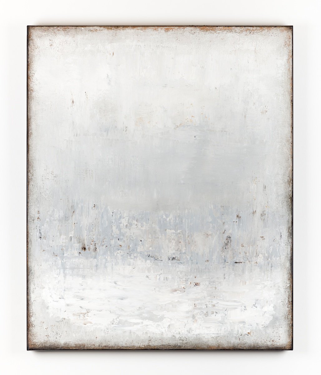 White abstract painting KI795 Acrylic painting: Radek Smach | Artfinder