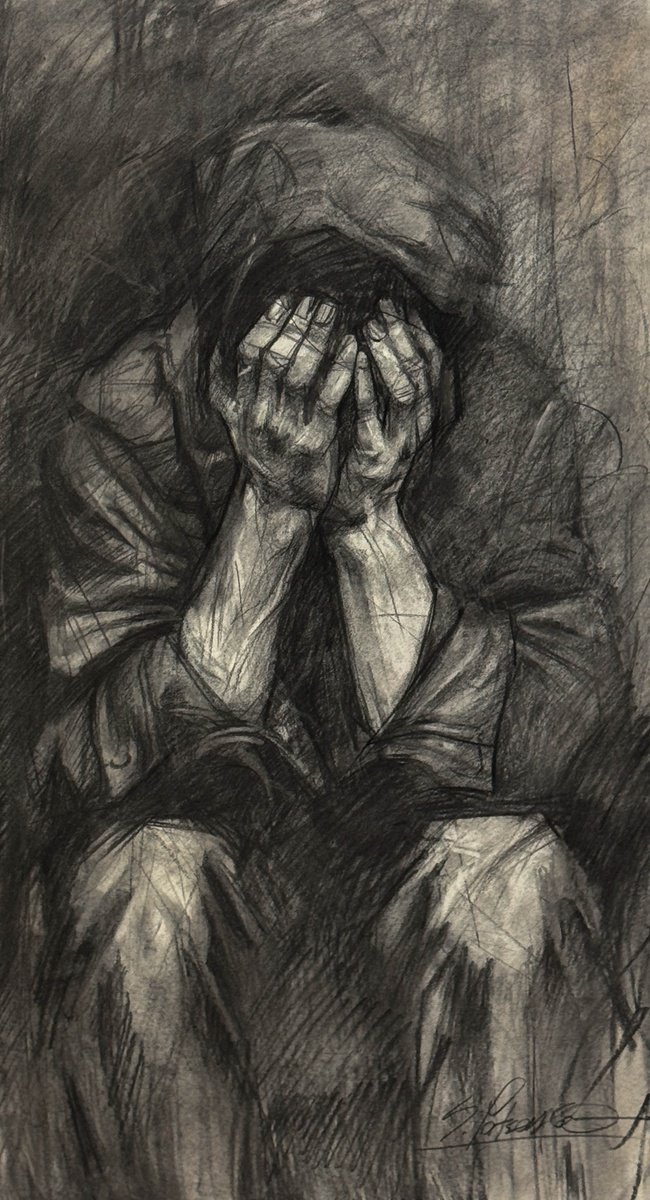Inner Cry Charcoal drawing: Sergei Yatsenko | Artfinder