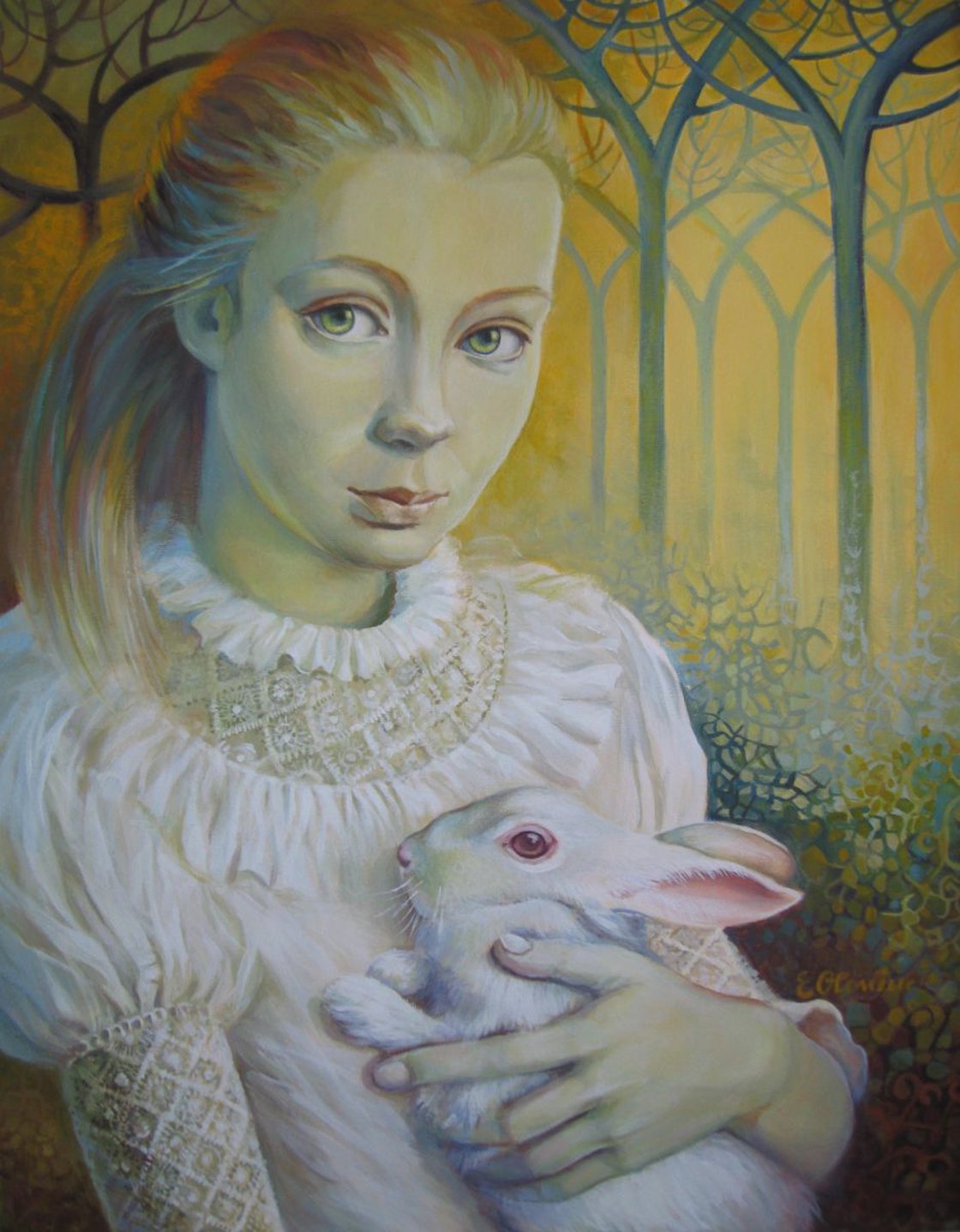 Alice - portrait - young woman Acrylic painting: Elena Oleniuc