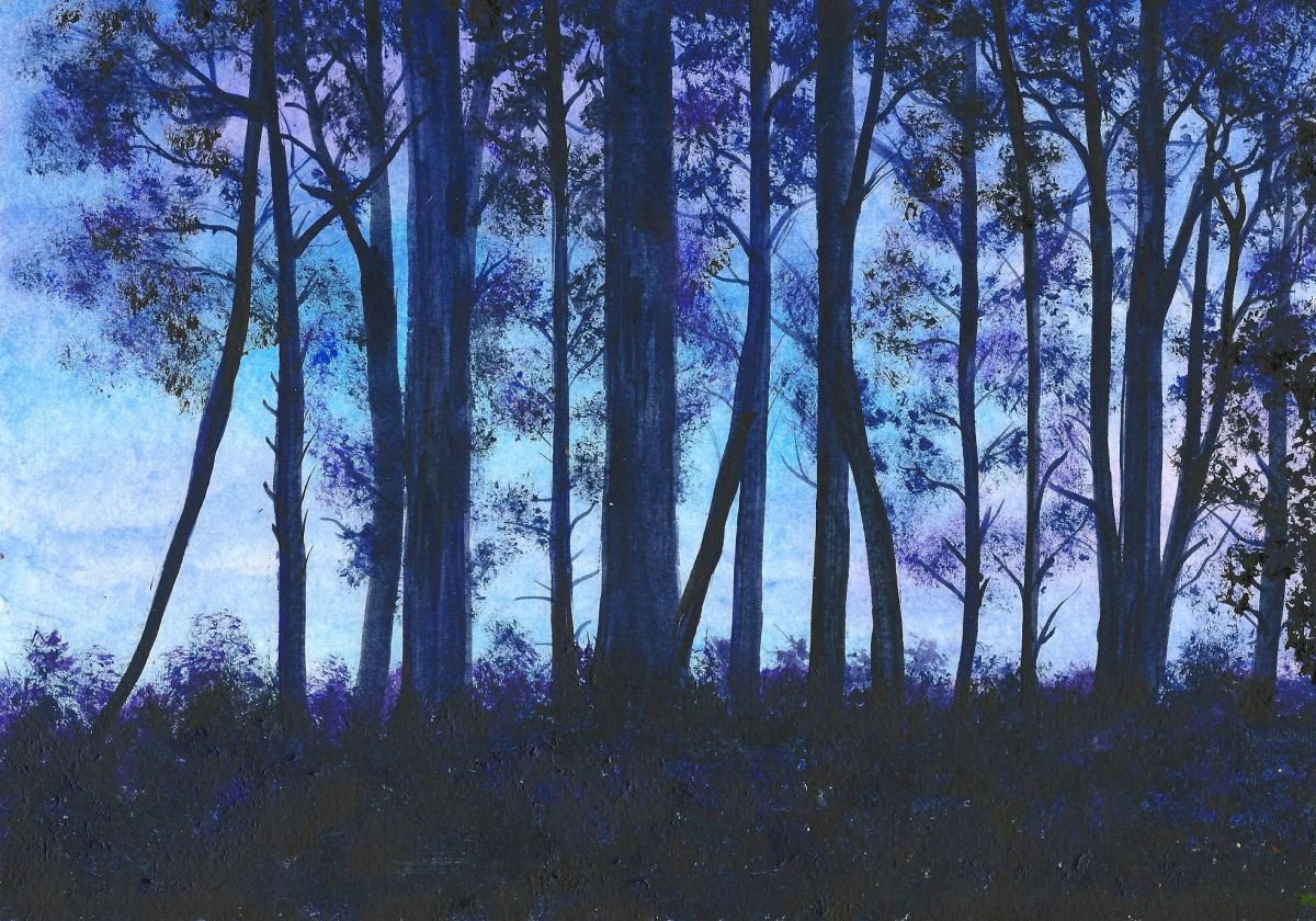 Through the Twilight Trees Acrylic painting by Linzi Fay | Artfinder