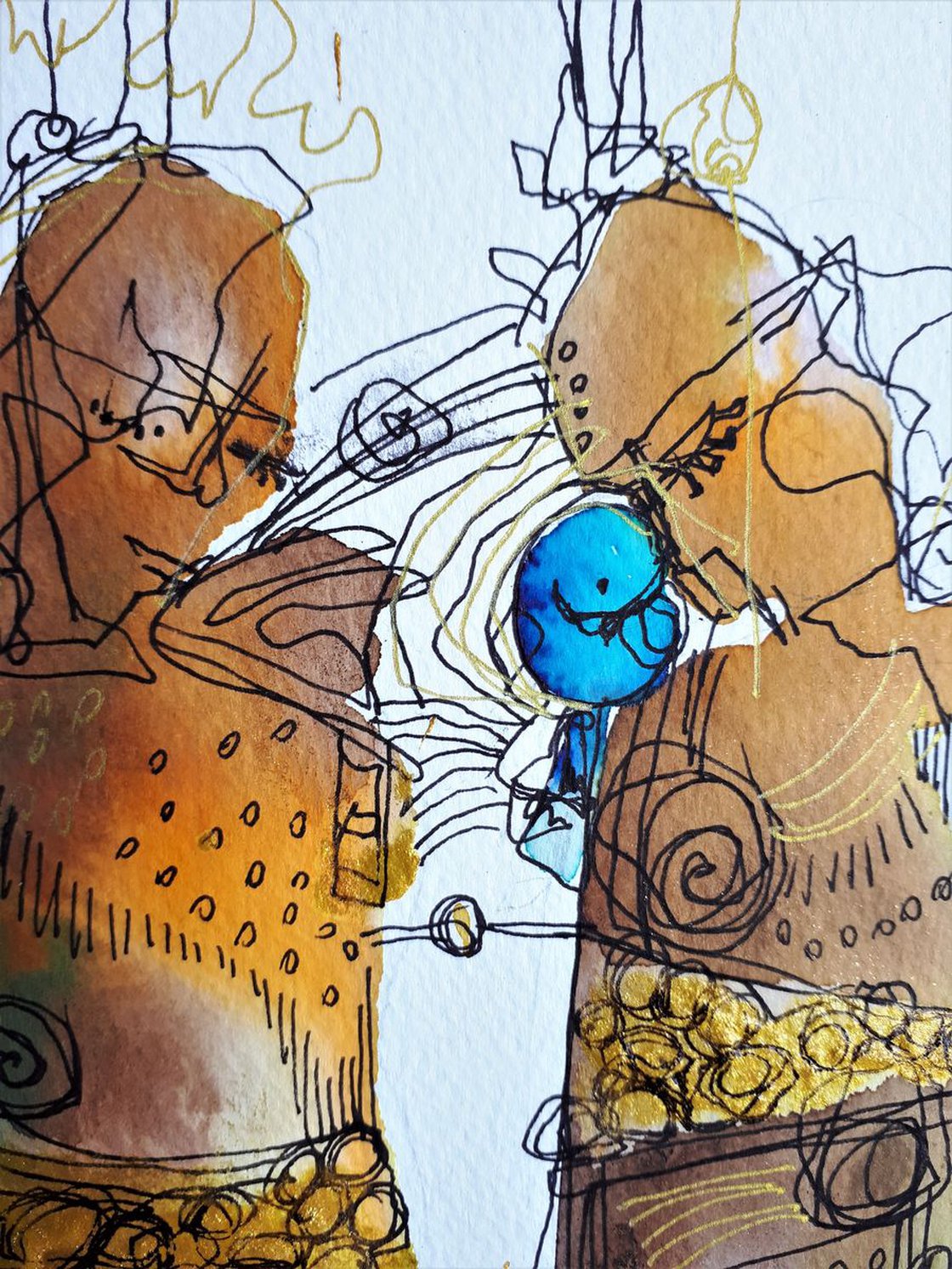 Gribouillage - Blue Bird Pencil drawing: Simon Tünde | Artfinder