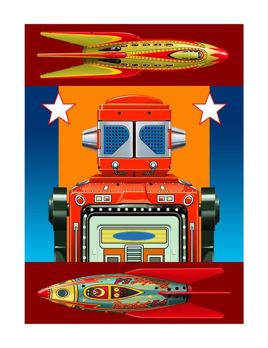Jet Robot with Diamond Dust Digital Art (Giclée): Terry Pastor | Artfinder
