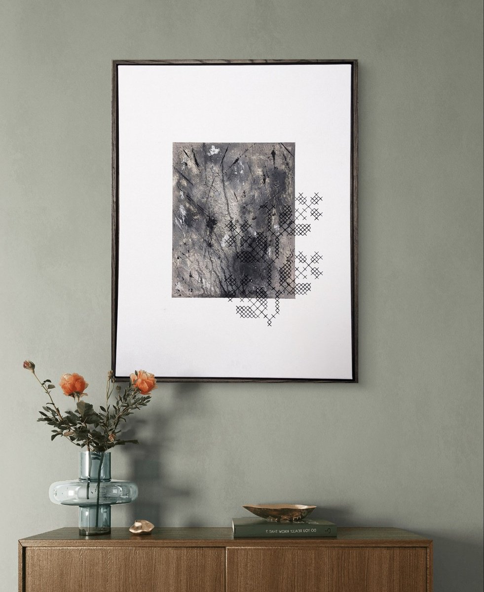 Gray potion Mixed-media painting by Oresta Behan | Artfinder