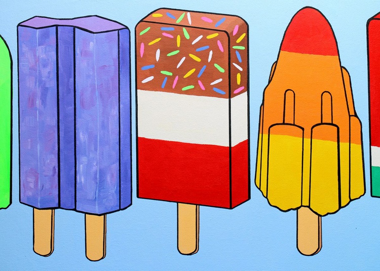 Ice Lollies and Popsicles Line-Up - Pop Art Pain | Artfinder