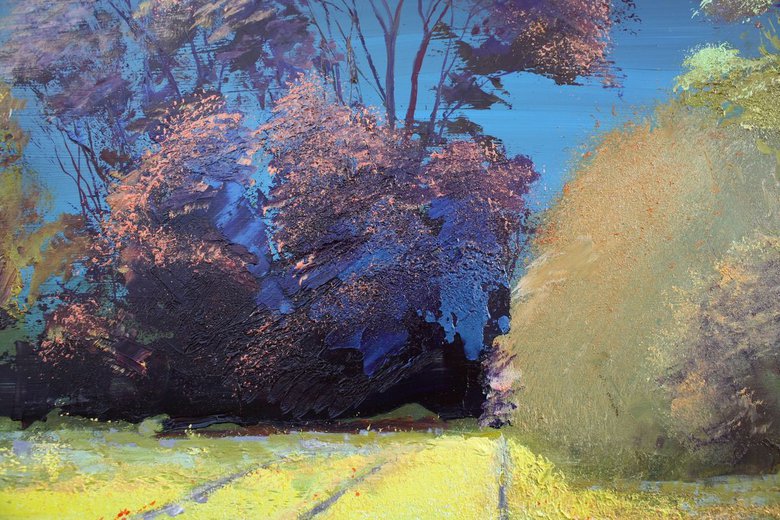 'June Poppy Meadow' Impressionistic Summer Landscape Oil Painting Oil ...