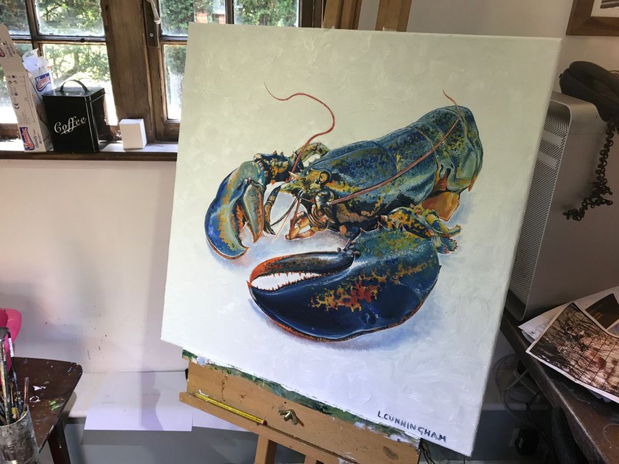 Lobster Rainbow Oil painting: Lydia Cunningham | Artfinder