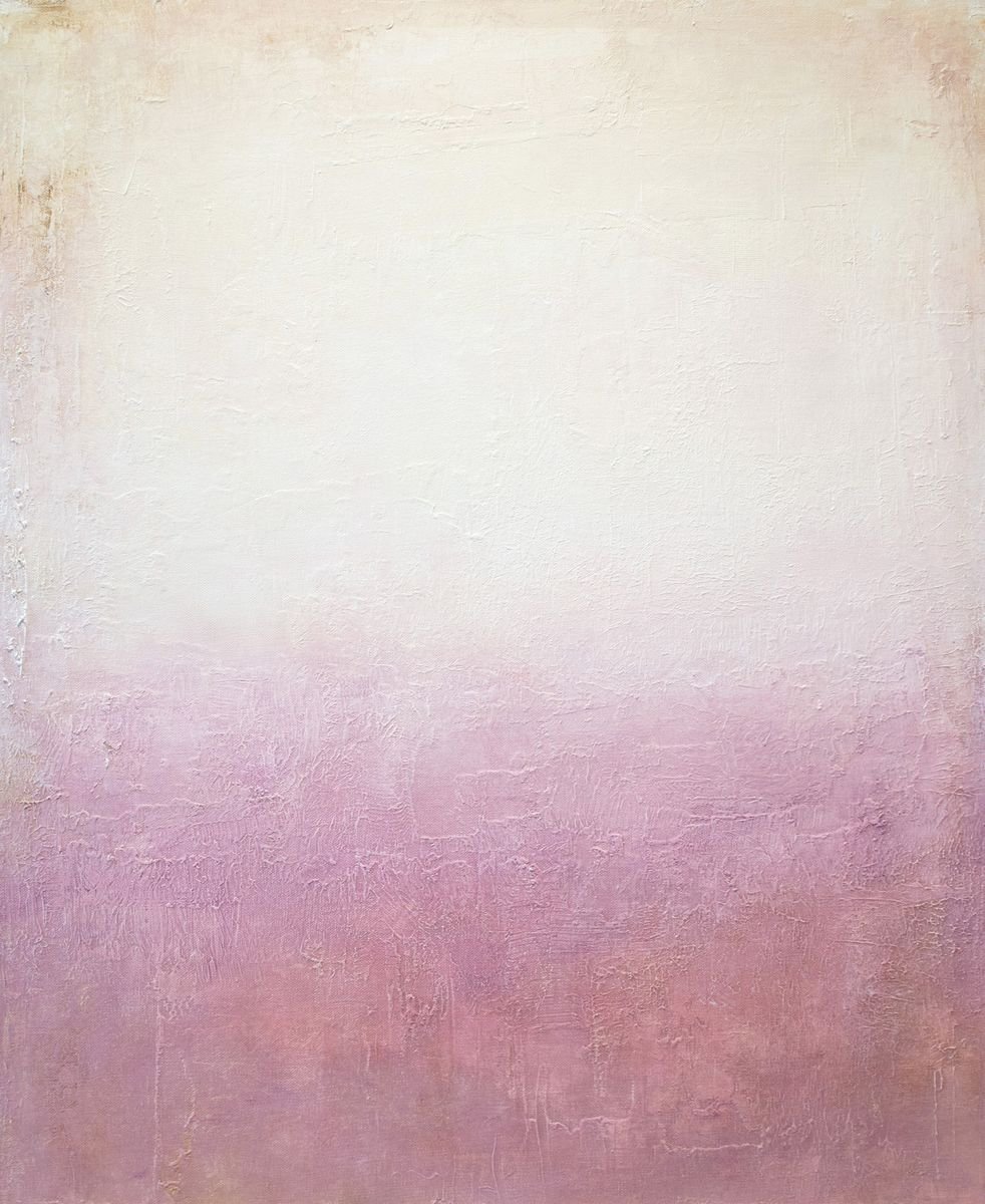 Soft Violet Field Minimal white abstract Acrylic painting by Don Bishop ...