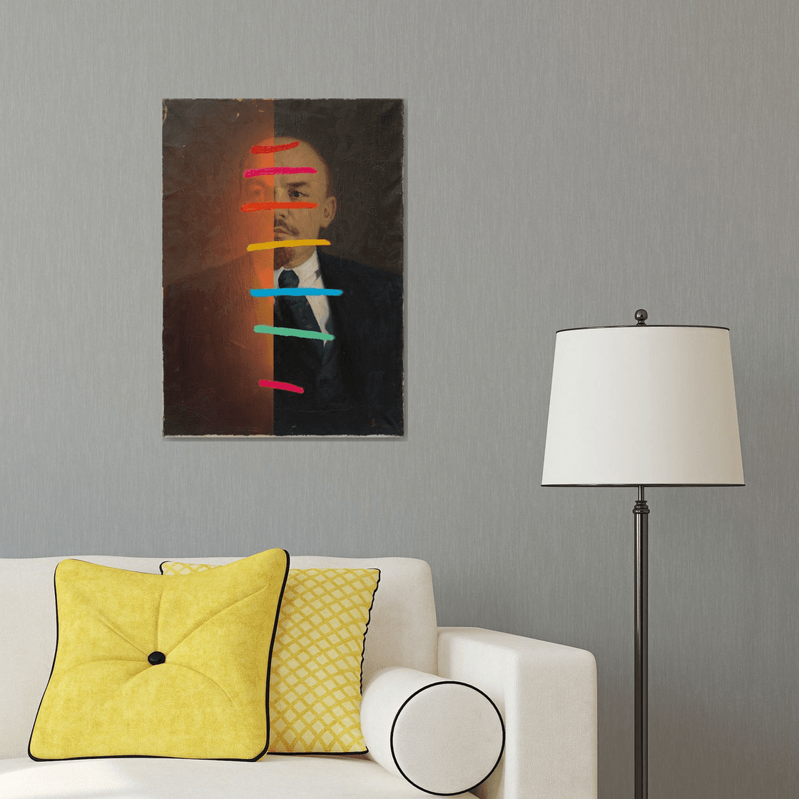 Lenin with Seven Colored Lines Oil painting: Oleksandr Balbyshev ...