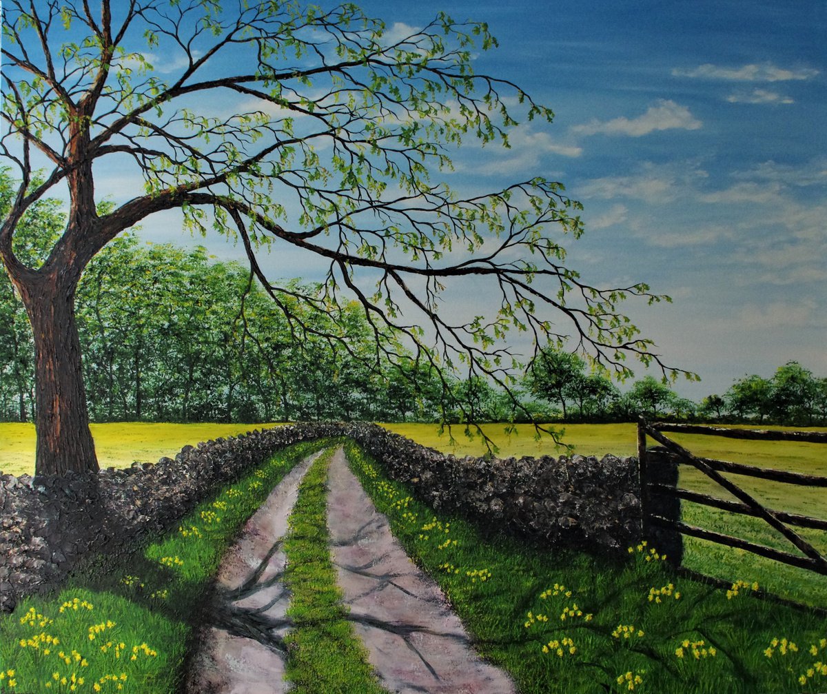 Spring Time Walk. Oil painting: Hazel Thomson | Artfinder