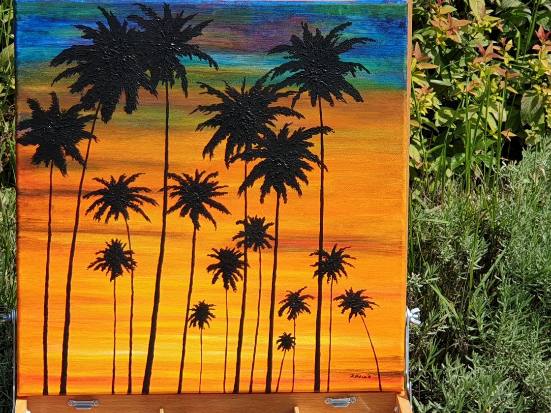 Palm tree acrylic painting store