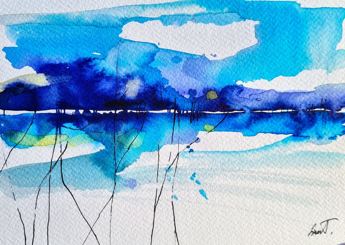 Blue reflection Painting: Simon Tünde | Artfinder